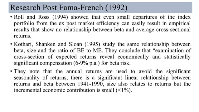 Multi factor models in asset pricing | PPT | Free Download