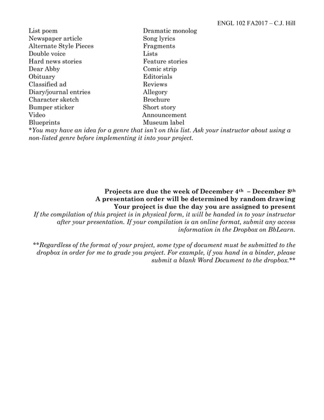 Multi genre analysis assignment | PDF
