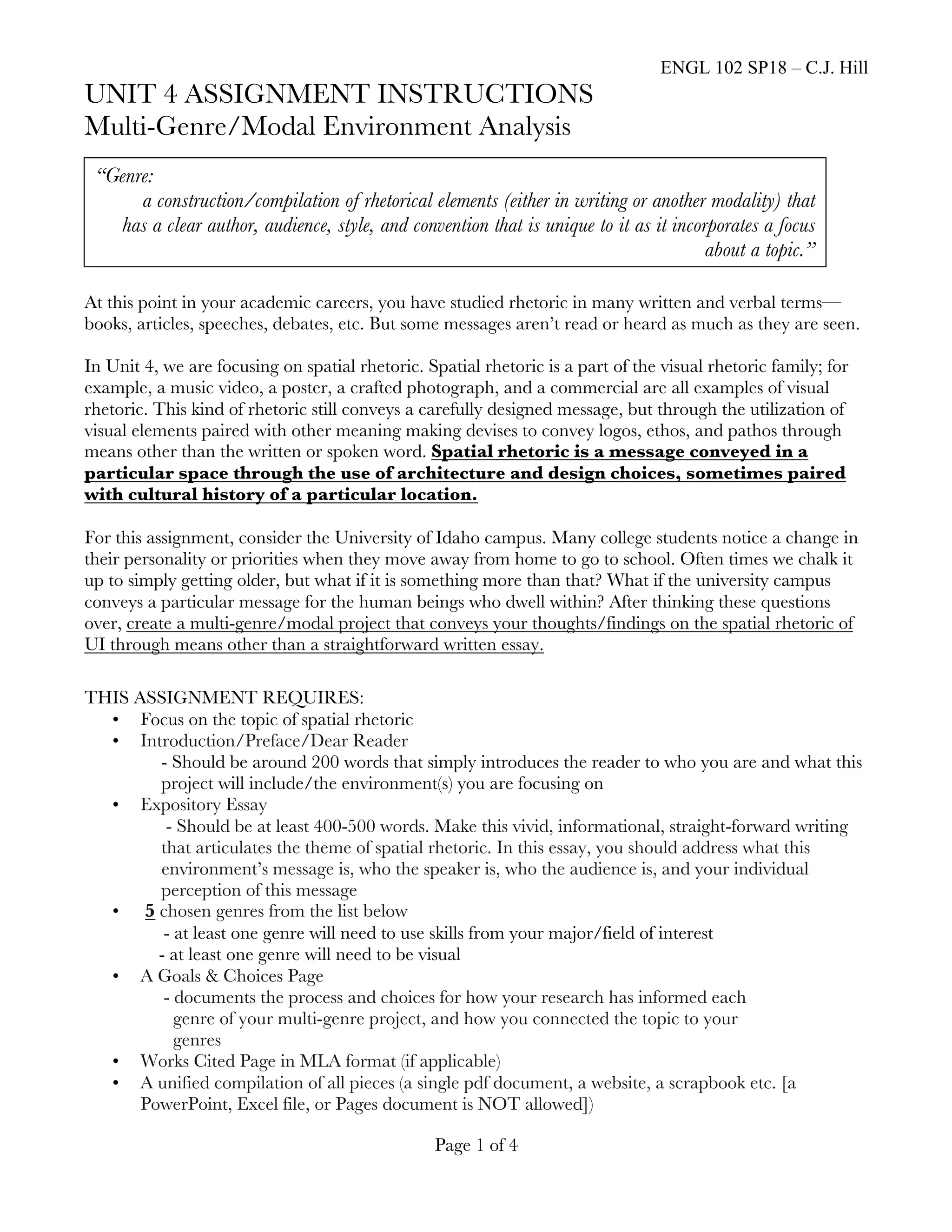 Multi genre analysis assignment | PDF