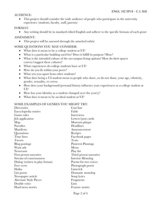 Multi genre analysis assignment | PDF