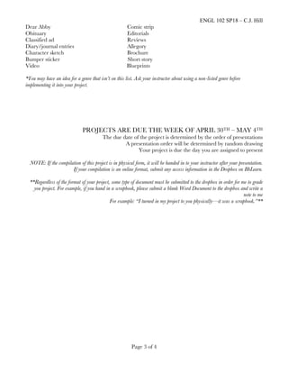 Multi genre analysis assignment | PDF