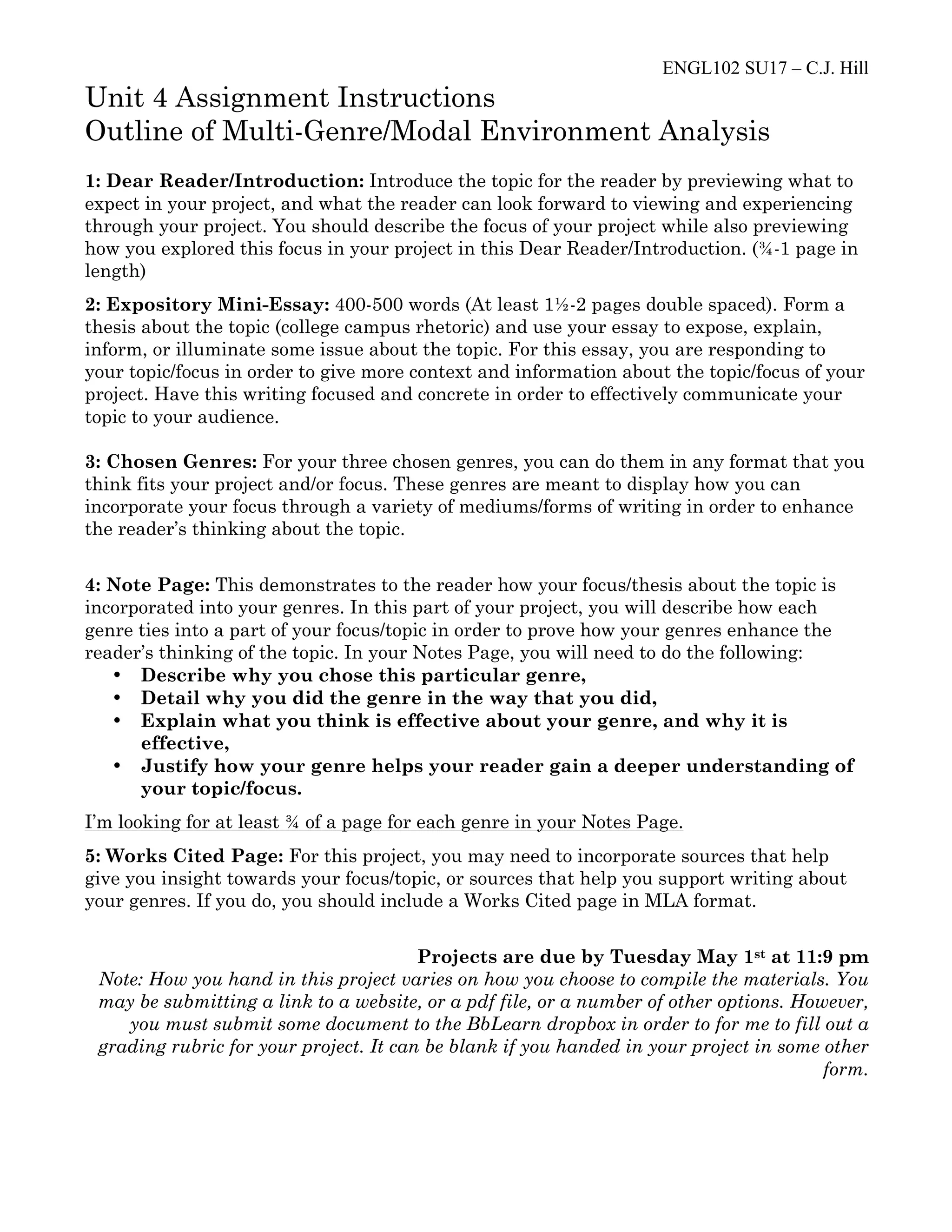 Multi genre analysis outline | PDF