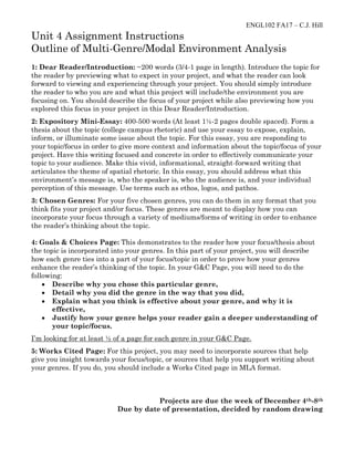 Multi genre analysis outline | PDF