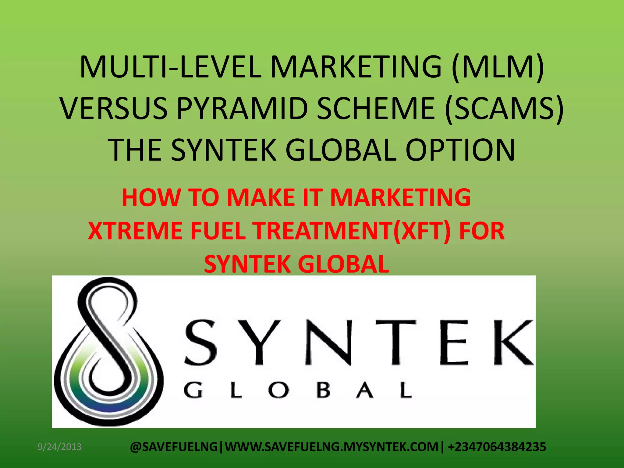 Multi level marketing (mlm) versus pyramid scheme syntek global option ...