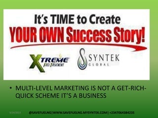 Multi level marketing (mlm) versus pyramid scheme syntek global option | PDF