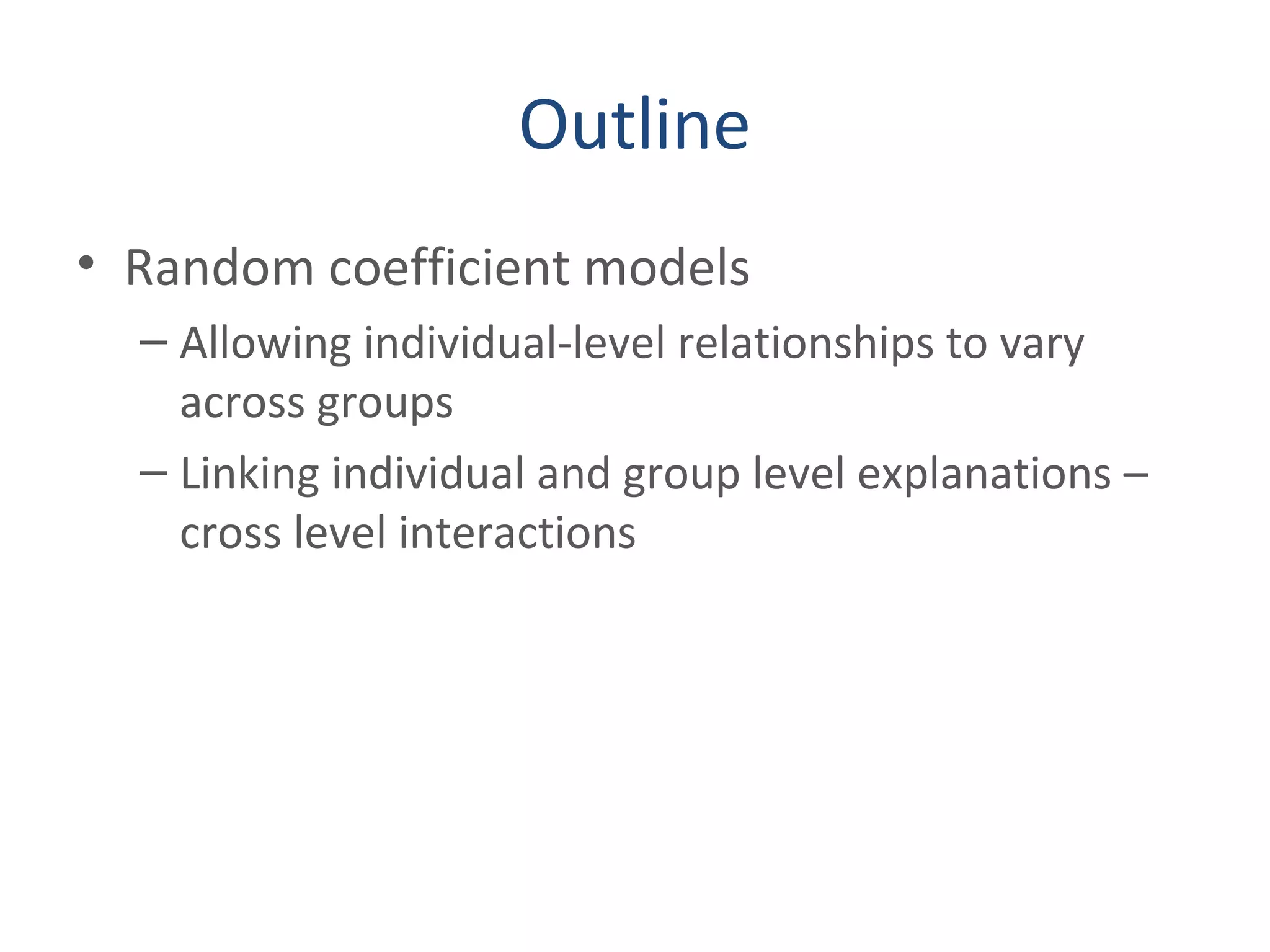 Multi level modelling- random coefficient models | Ian Brunton-Smith | PPT