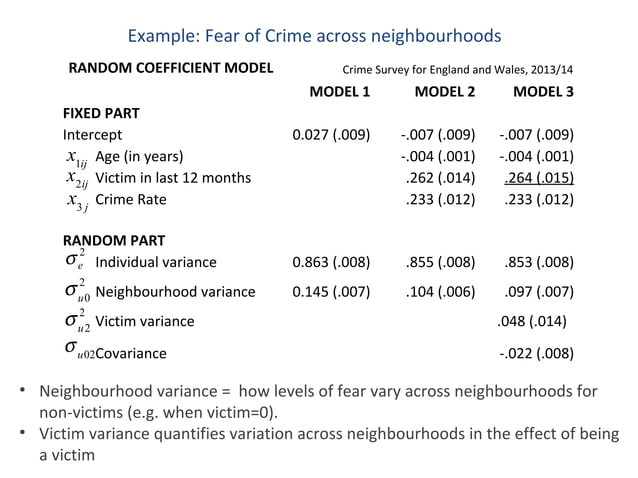 Multi Level Modelling Random Coefficient Models Ian Brunton Smith Ppt