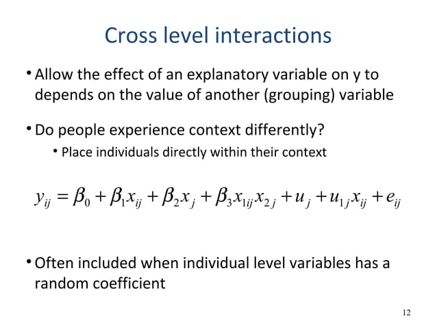 Multi Level Modelling Random Coefficient Models Ian Brunton Smith