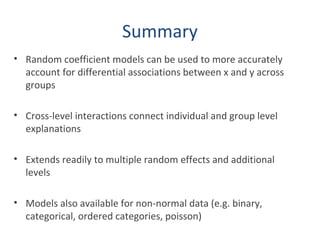 Multi level modelling- random coefficient models | Ian Brunton-Smith ...