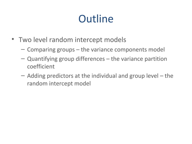 Multi level modelling - random intercept models | Ian Brunton Smith | PPT
