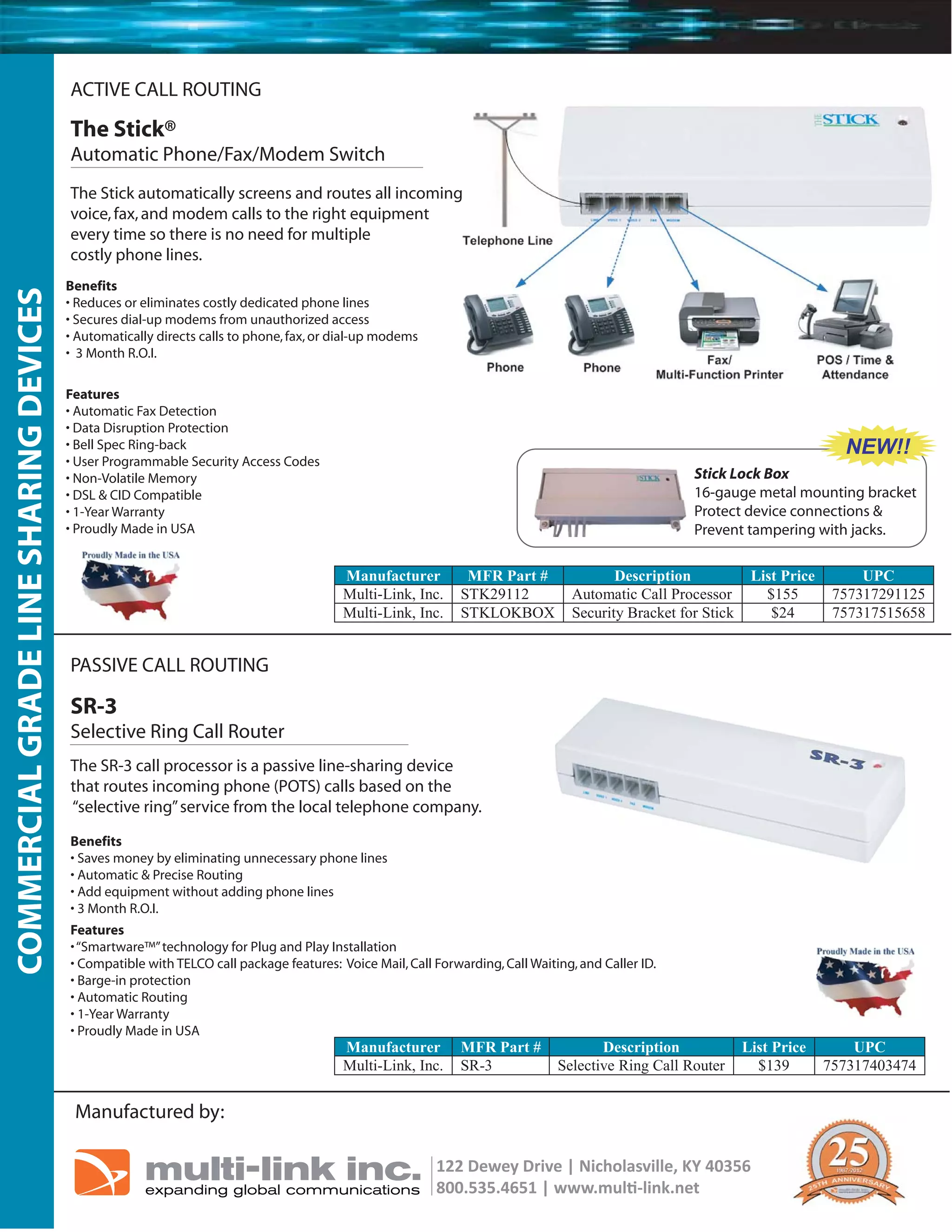 Multi-Link Product Line Card 2013 | PDF
