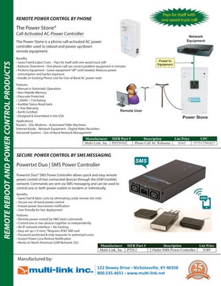 Multi-Link Product Line Card 2016 *Revised | PDF
