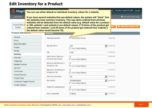 Multi Location Inventory User Manual by Aitoc | PPT