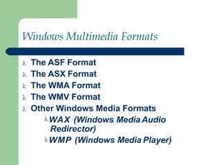 Multimedia Formats | PPT