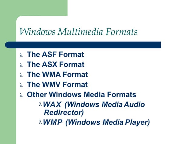 Multimedia Formats | PPT