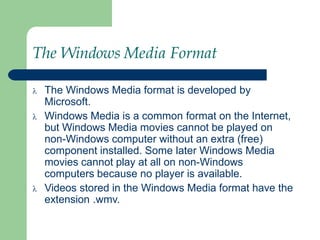 Multimedia Formats | PPTX