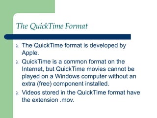 Multimedia Formats | PPT