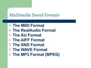 Multimedia Formats | PPT