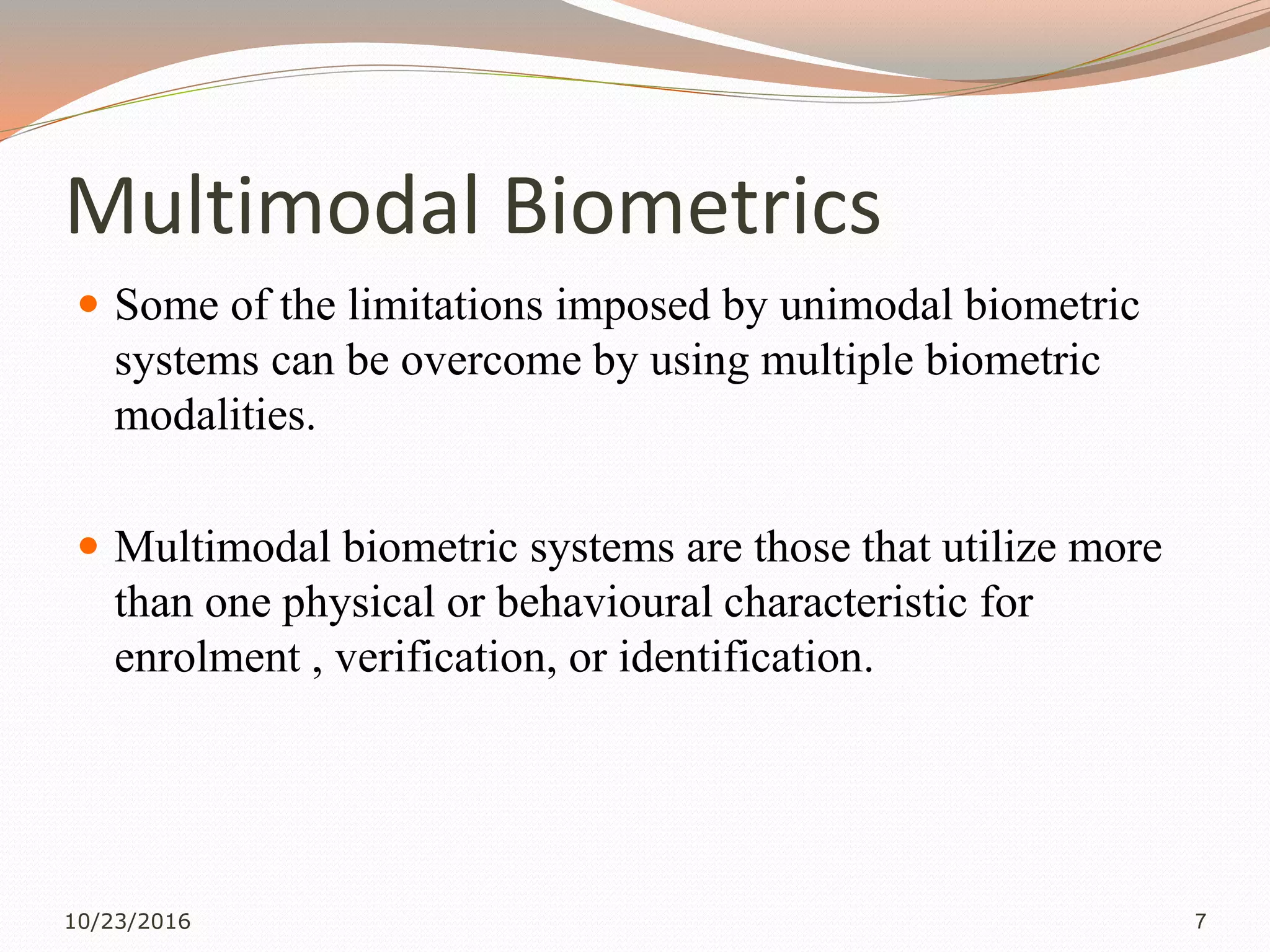 Multi modal biometric system | PPTX