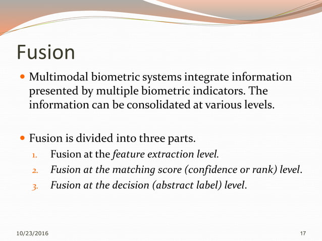 Multi Modal Biometric System Pptx