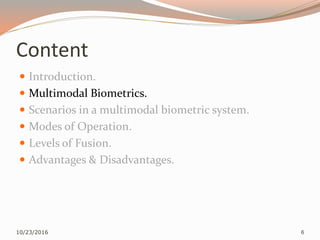 Multi modal biometric system | PPTX