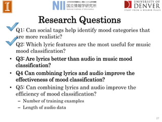 Multi modal music mood classification | PPTX