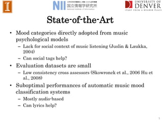 Multi modal music mood classification | PPTX