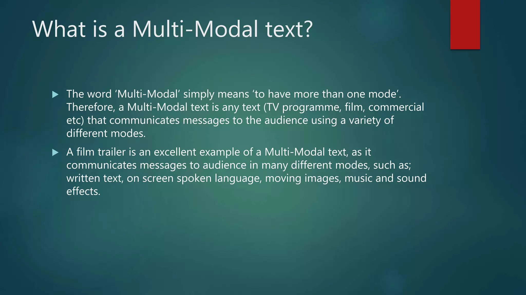 Multi modal Text A2 Media | PPT