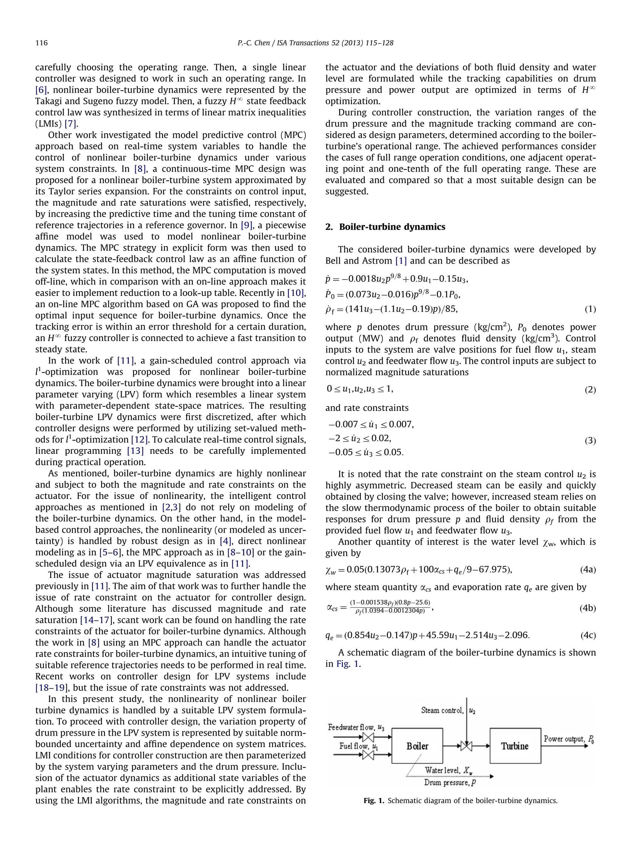 Multi objective control of nonlinear boiler-turbine dynamics with actuator magnitude and rate ...