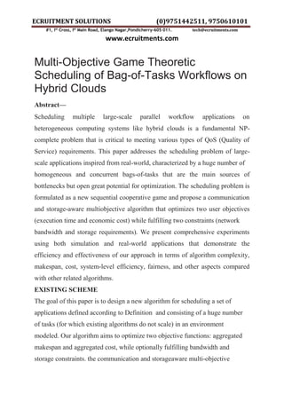 Multi objective game theoretic scheduling of bag-of-tasks workflows on hybrid clouds | PDF ...