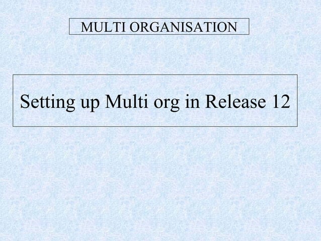 Multi org-r12 | PDF