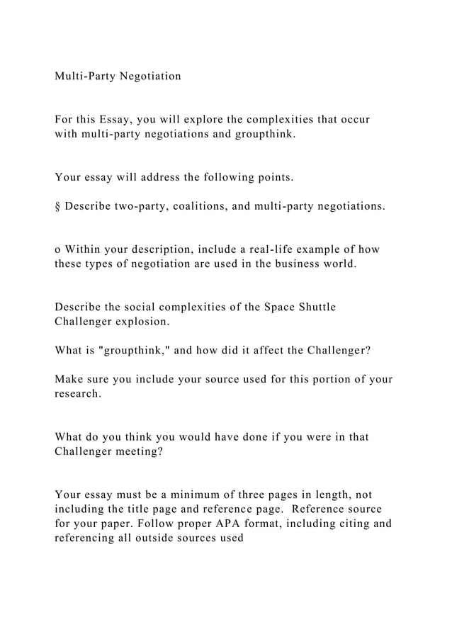 Multi-Party NegotiationFor this Essay, you will explore the co.docx
