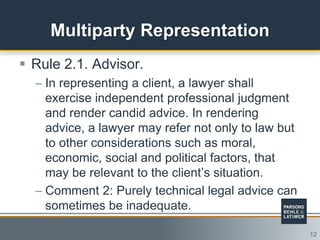 Multi-Party Representation in Water Law Matters | PPT