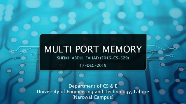 Multi Port Memory Pptx Operating Systems Computer Software And Applications