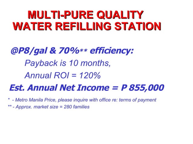 Multi Pure Water Refilling Station | PPT | Water Services | Home Utilities