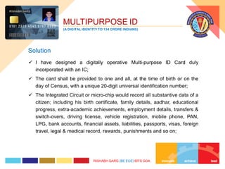 Multi purpose ID : A Digital Identity to 134 Crore Indians | PPT