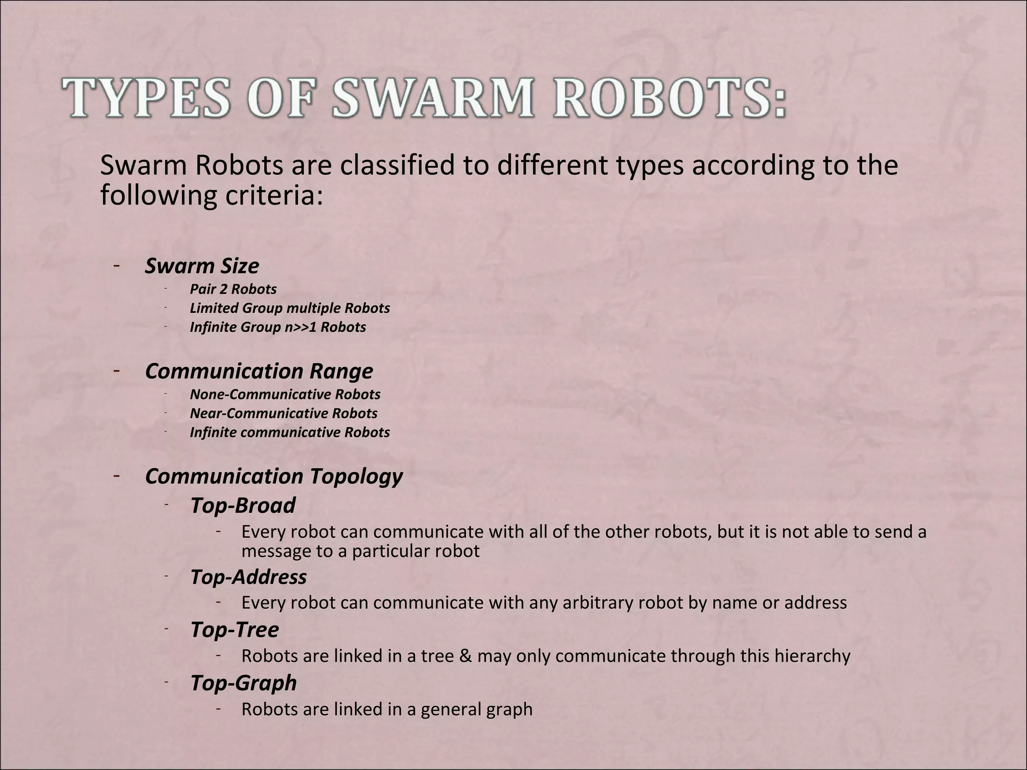 Multi Robot Swarm Systems | PPT