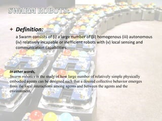 Multi Robot Swarm Systems | PPT