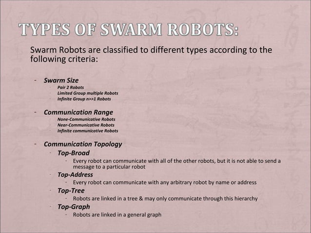 Multi Robot Swarm Systems | PPT