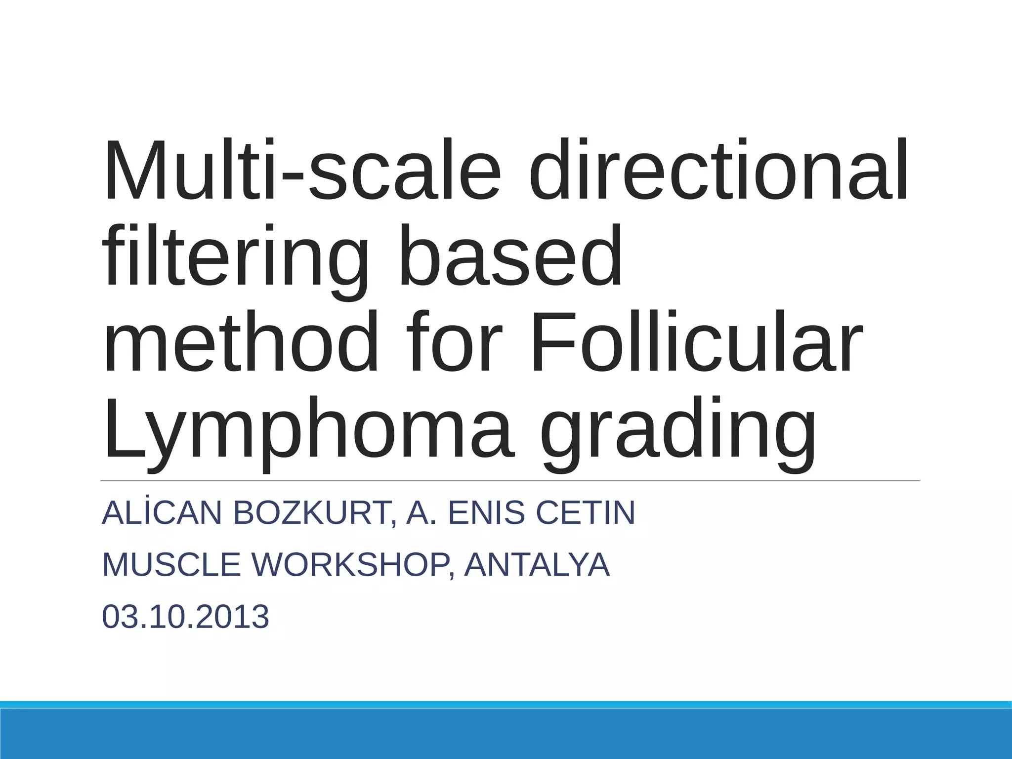 Multi Scale Directional Filtering Based Method For Follicular Lymphoma