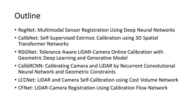 Multi sensor calibration by deep learning | PDF