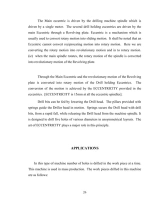 Multi spindle drilling machine project report | PDF