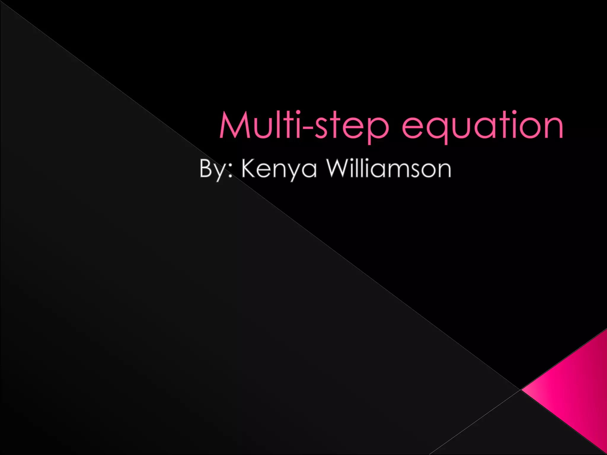 Multi step equation | PPT
