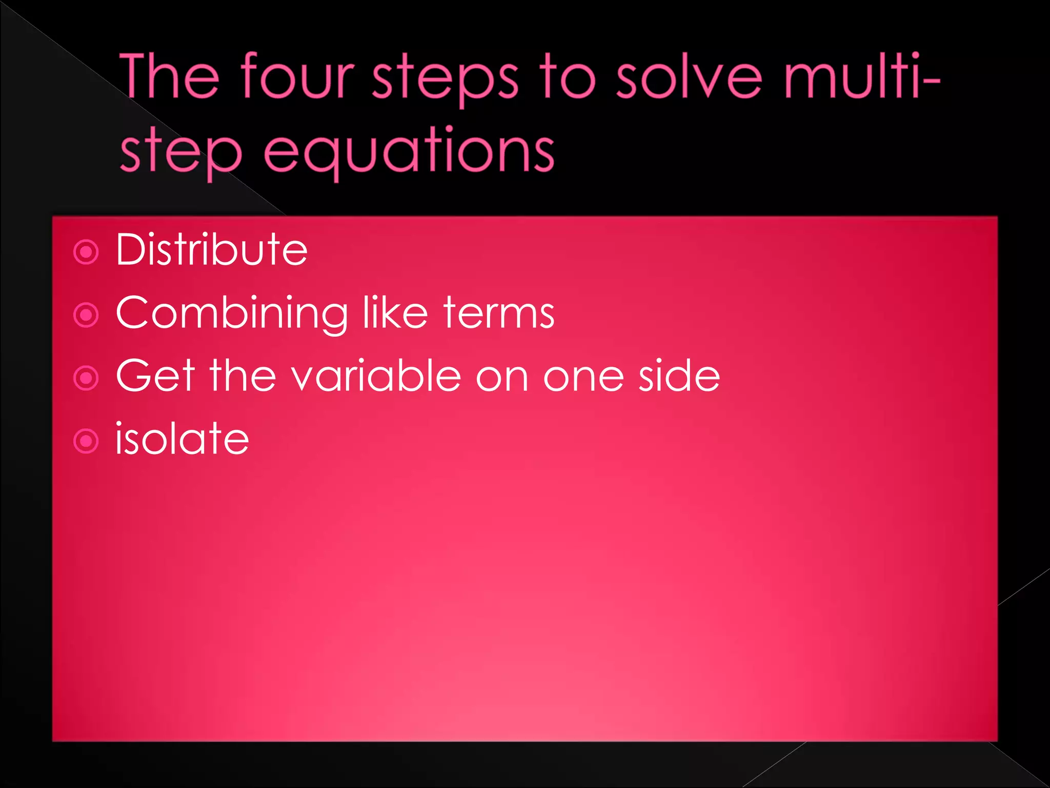 Multi step equation | PPT