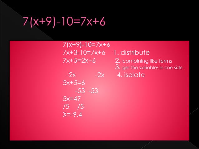 Multi step equation | PPT