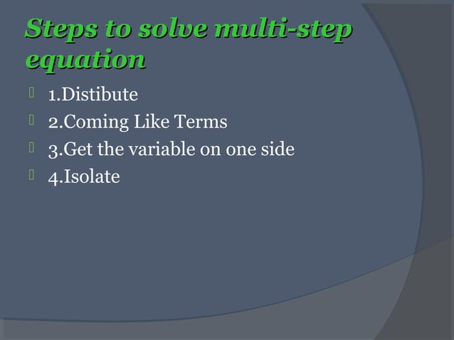 Multi step equation | PPT