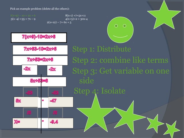 Multi step equation | PPT
