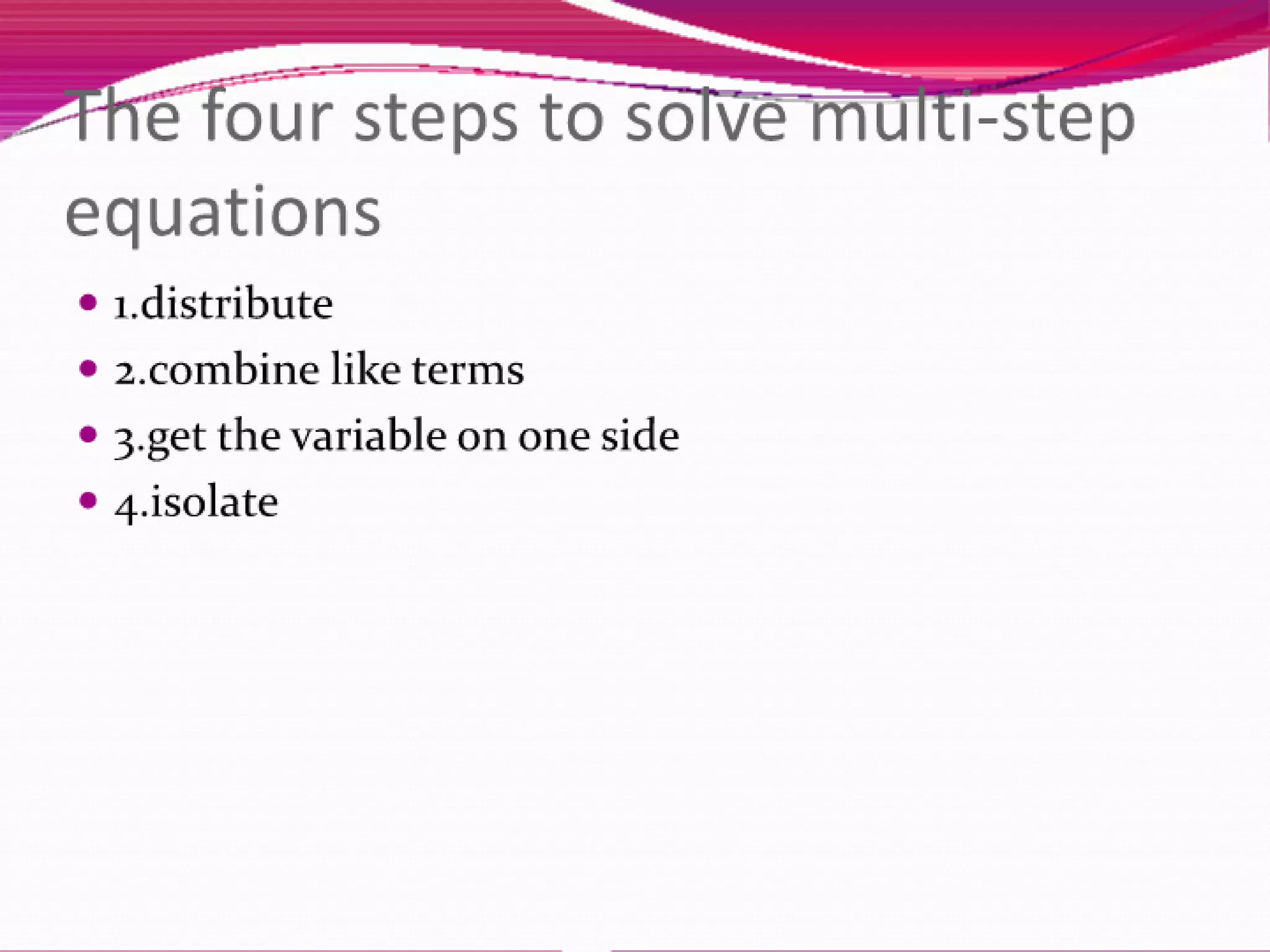 Multi step equations | PDF