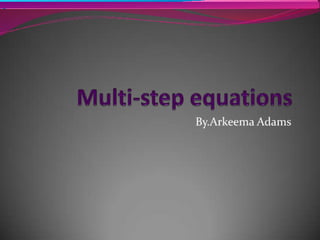 Multi step equations | PDF