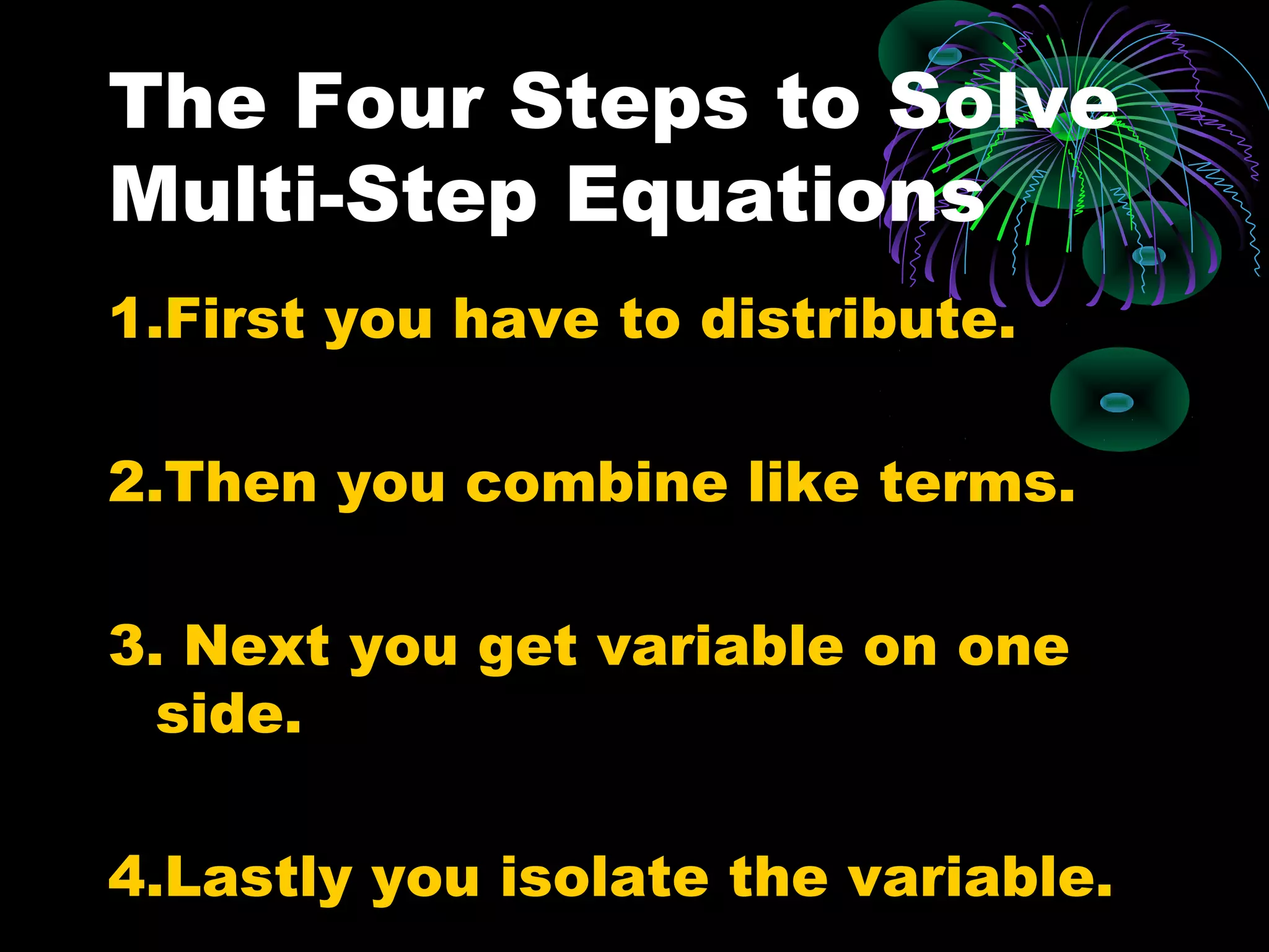 Multi step equations power point | PPT